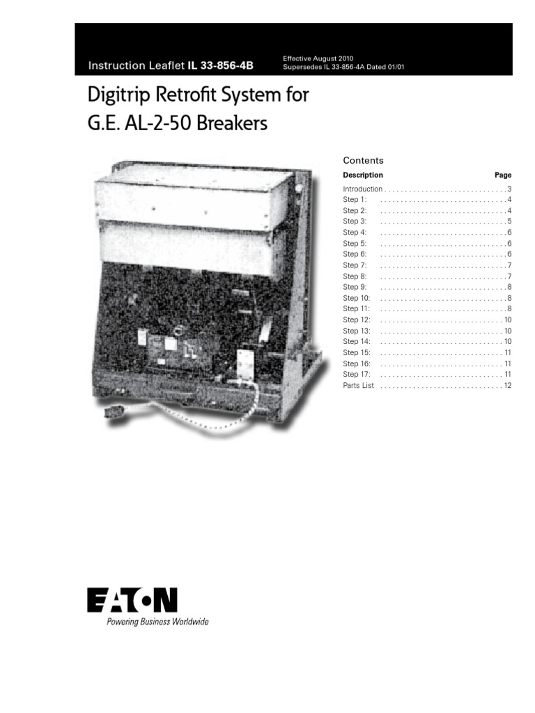 Digitrip Retrofit For GE BReakers | PDF | Electromagnetism ...