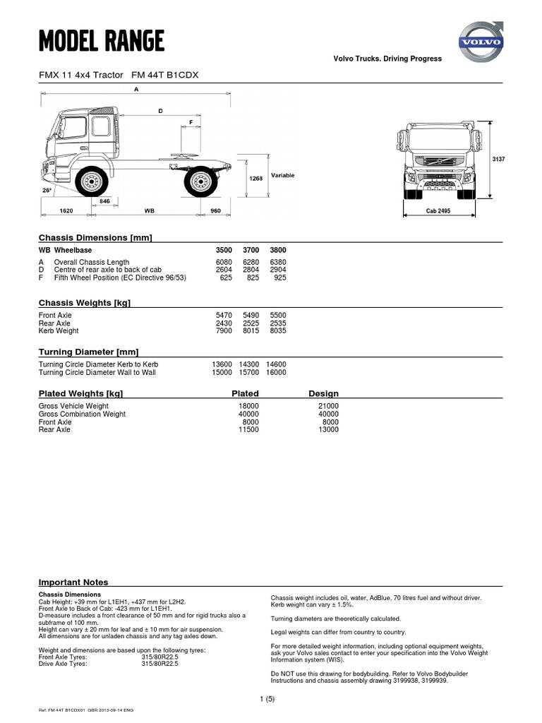 Volvo FMX 4x4 Truck Specifications | PDF | Truck | Transmission (Mechanics)