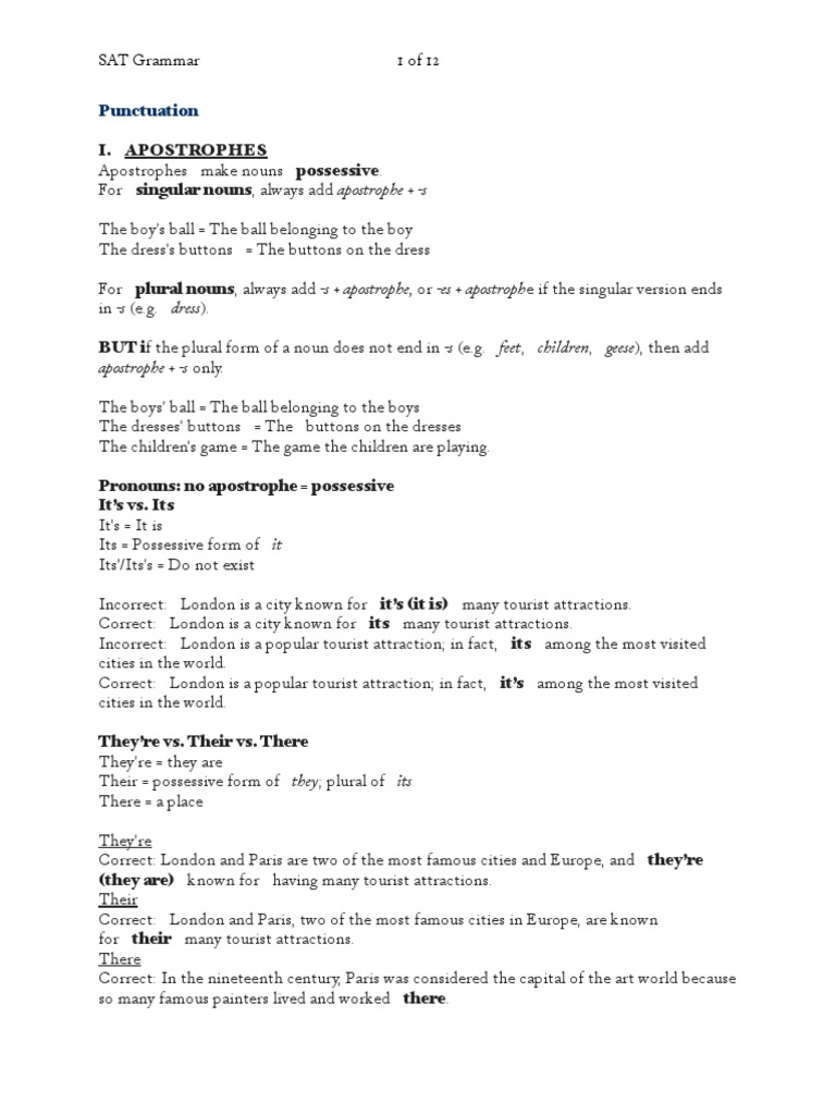 Grammar Rules - Sat | Download Free PDF | Grammatical Number | Comma