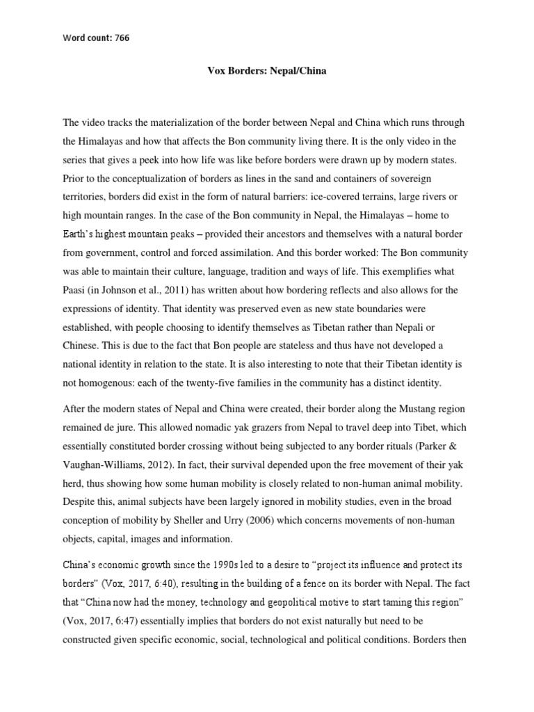 Short Paper 1 Vox Borders | PDF | Nepal | Tibet