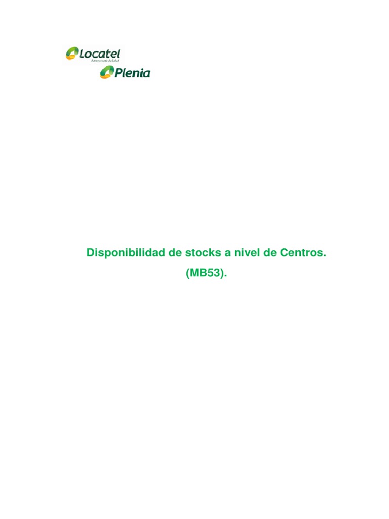 SAP-BDM-MB53-Disponibilidad de Stock en Centrosx | PDF | Informática ...