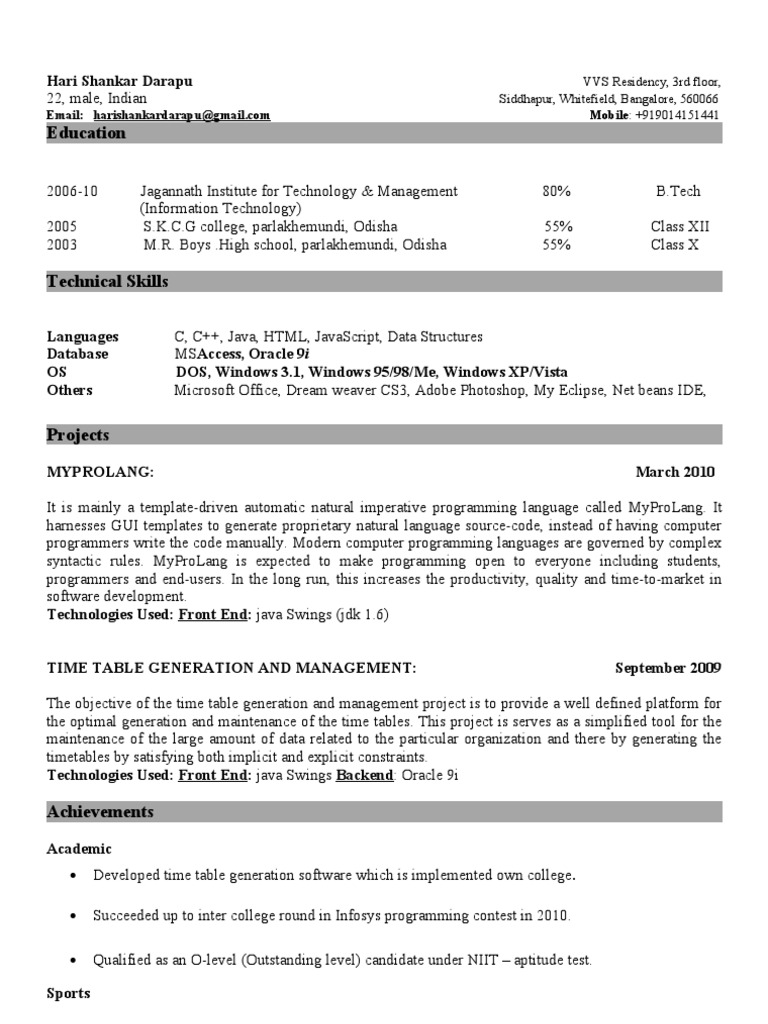 Hari Shankar Darapu Resume | PDF | Java (Programming Language) | Computer Programming