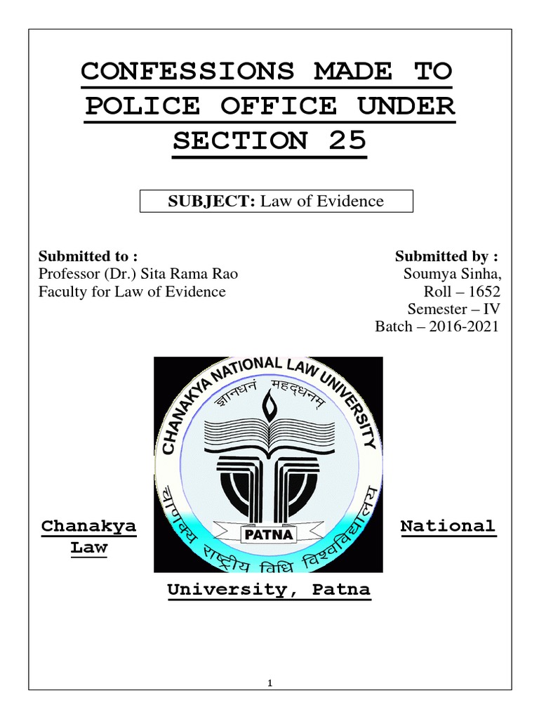 Confessions to Police Under Section 25 | PDF | Confession (Law) | Arrest