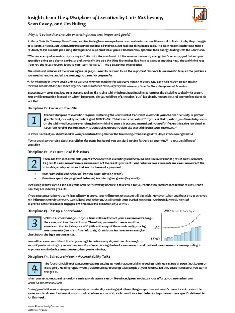 Mastering the 4 Disciplines of Execution | PDF | Behavior ...