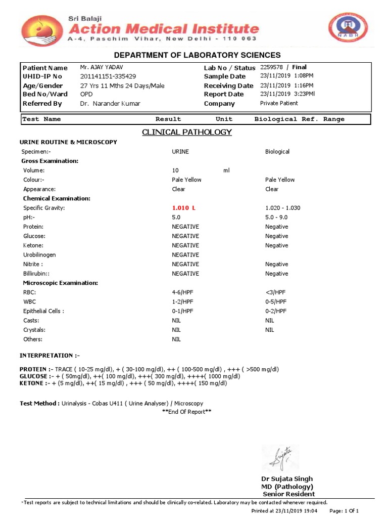 LabResult PDF | PDF | Biology | Medical Specialties
