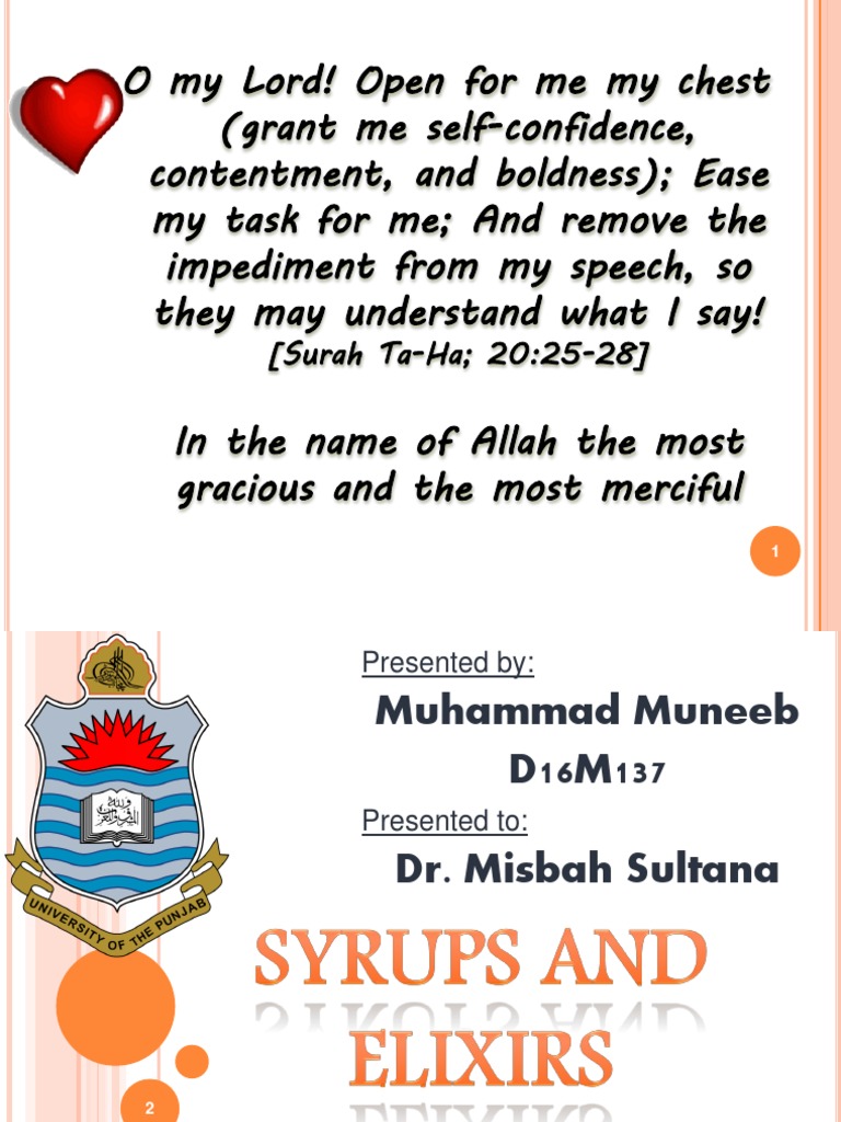 Syrup and Elixirs - Presentation Muneeb (Secured) | PDF | Sucrose ...