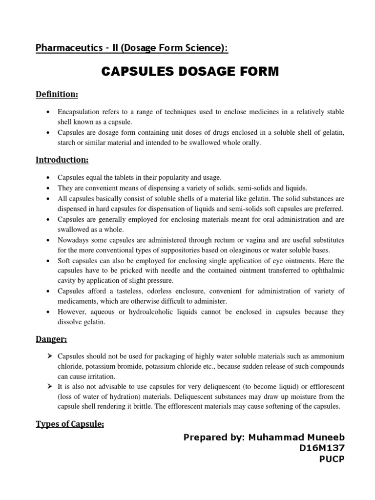 Tablet, Granules, Capsules | PDF | Tablet (Pharmacy) | Physical Sciences