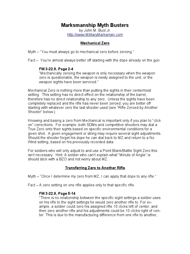 Marksmanship Myth Busters | PDF | Marksman | Machine Gun