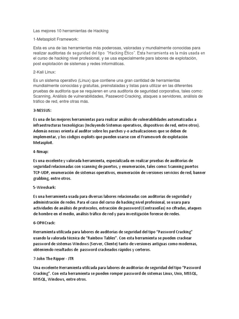 Las 10 herramientas esenciales para auditorías de seguridad y hacking ...