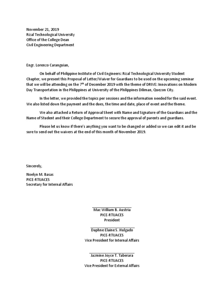 Proposal Letter | PDF | Business