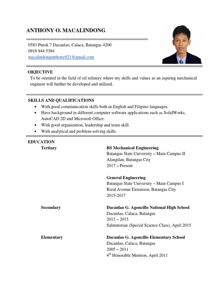 Curriculum Vitae | PDF | Engineering | Mechanical Engineering