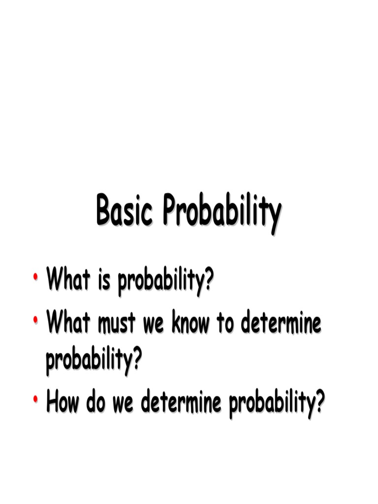 Basic Probability PDF | PDF | Dice | Playing Cards