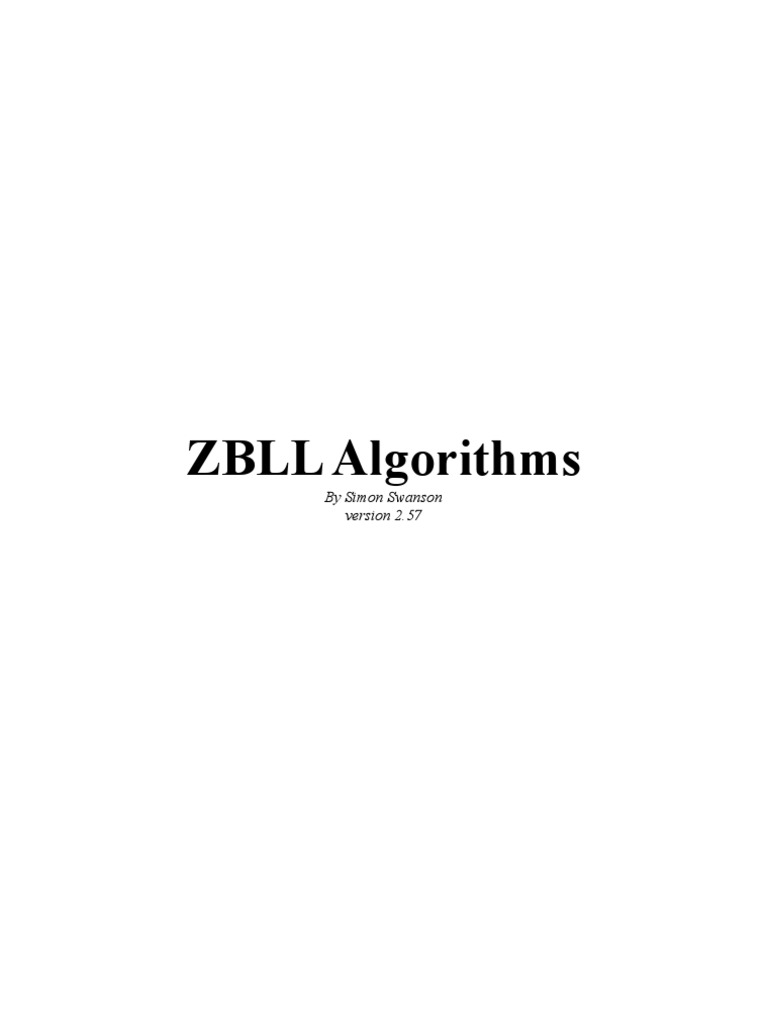 ZBLL Algorithms v2.57 | PDF | Algorithms | Computer Engineering