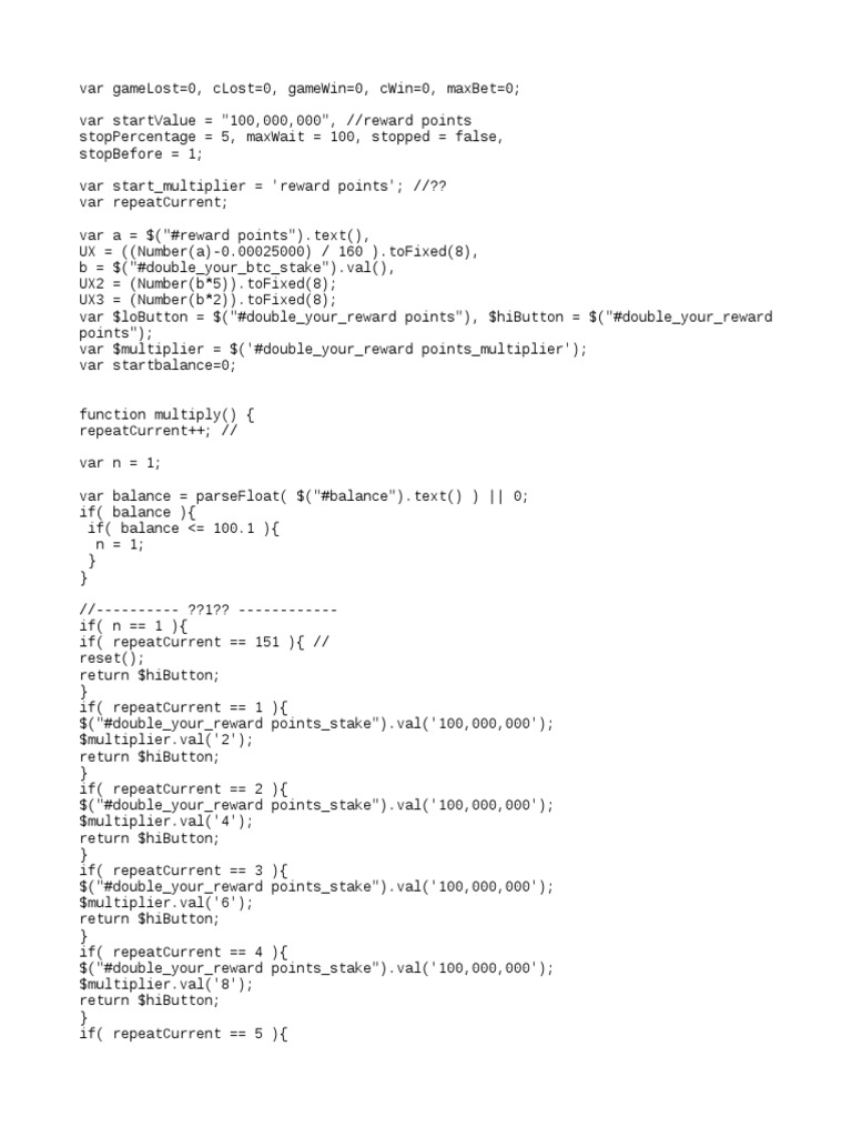 FreeBitcoin Script Reward Points | PDF