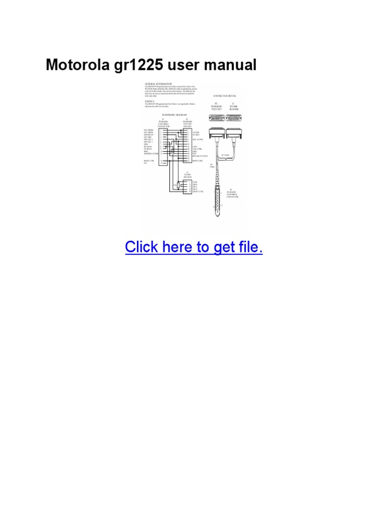 Motorola gr1225 User Manual | PDF | Ultra High Frequency | Radio