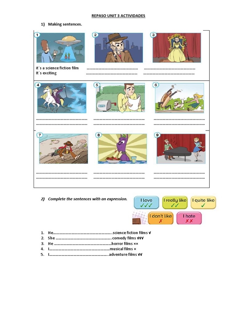 Repaso Unit 3 Actividades | PDF