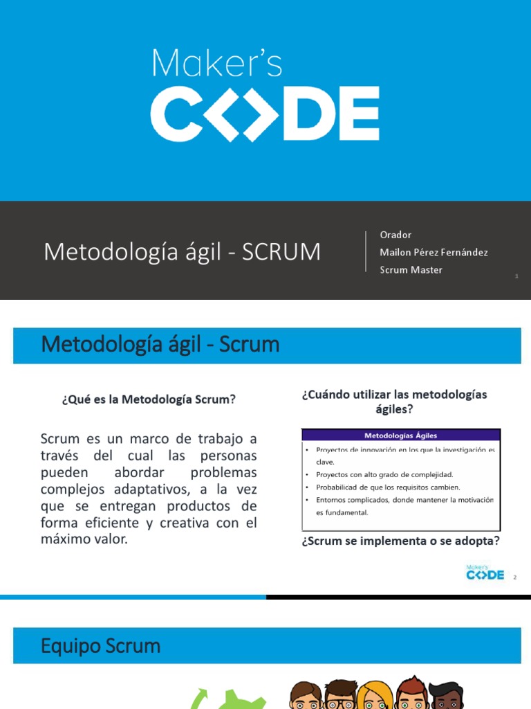 Presentación Scrum Master | PDF | Scrum (desarrollo de software) | Informática y tecnología de ...