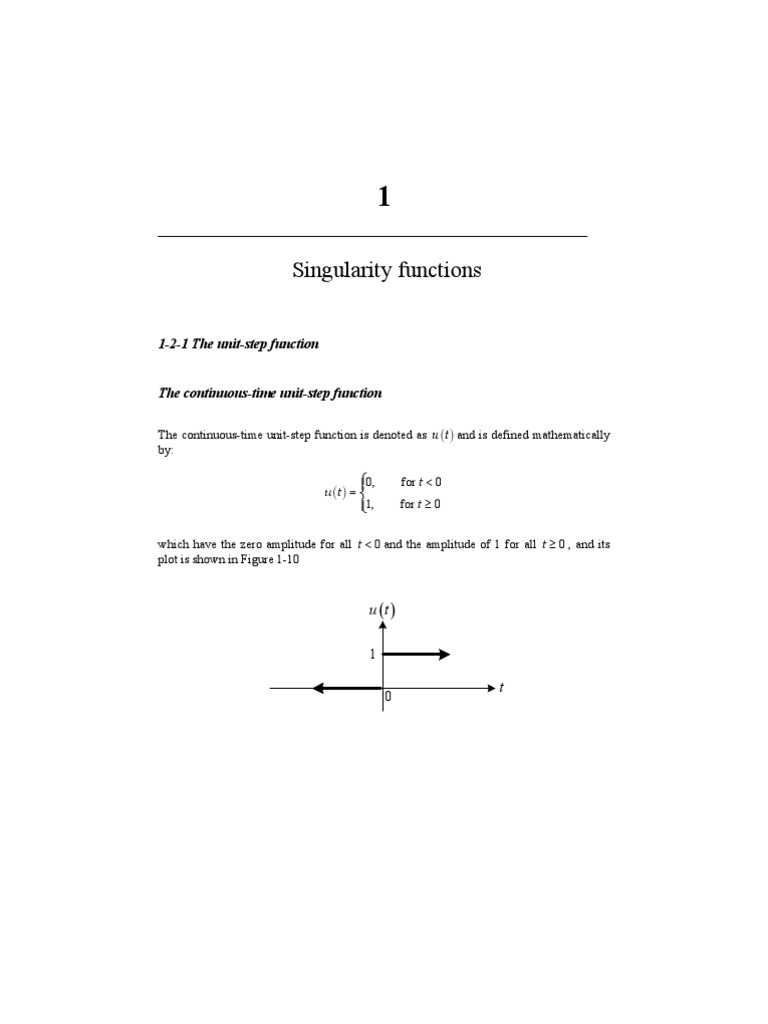 Singularity Functions: 1-2-1 The Unit-Step Function | PDF | Root Mean ...