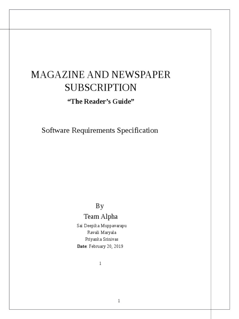 Magazine and Newspaper Subscription SRS | PDF | Subscription Business ...