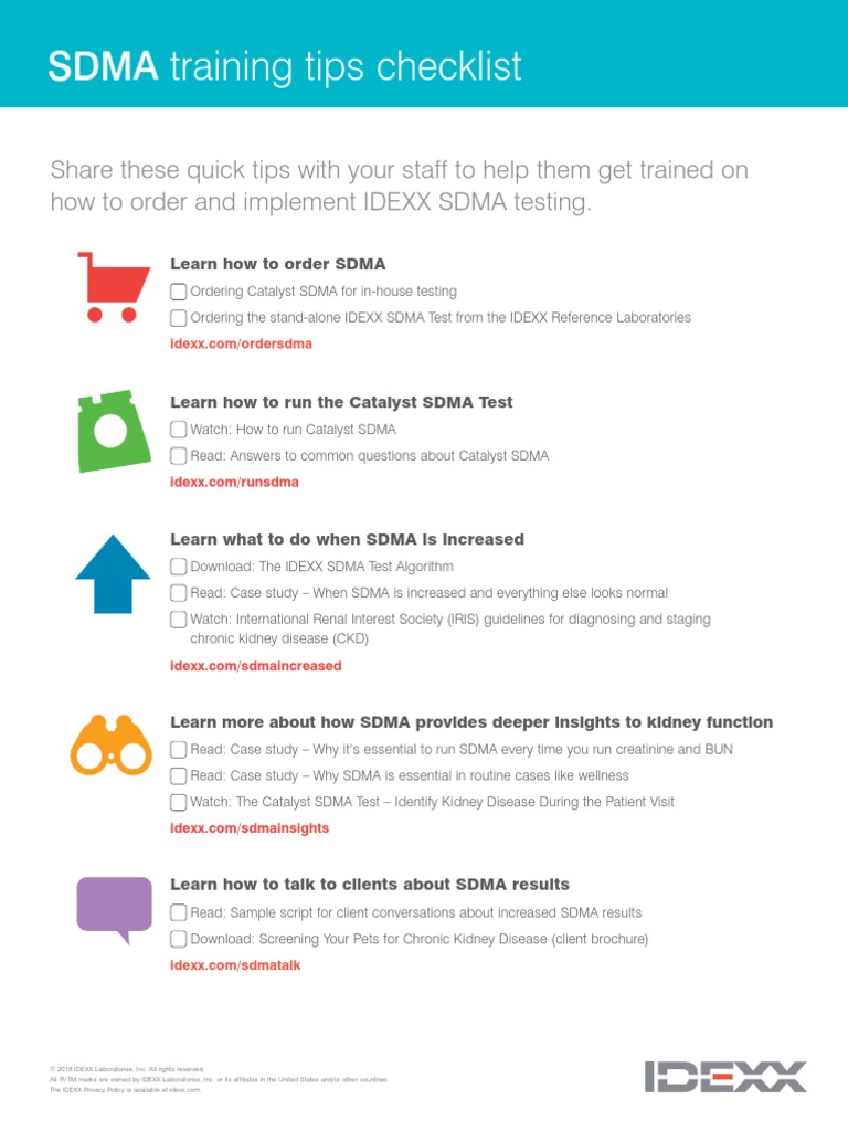 Sdma Training Checklist | PDF | Chronic Kidney Disease | Renal Function