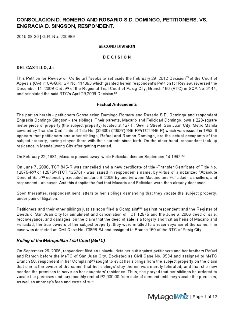 Petitioners Appeal RTC Ruling in Ejectment Case | PDF | Lawsuit | Complaint