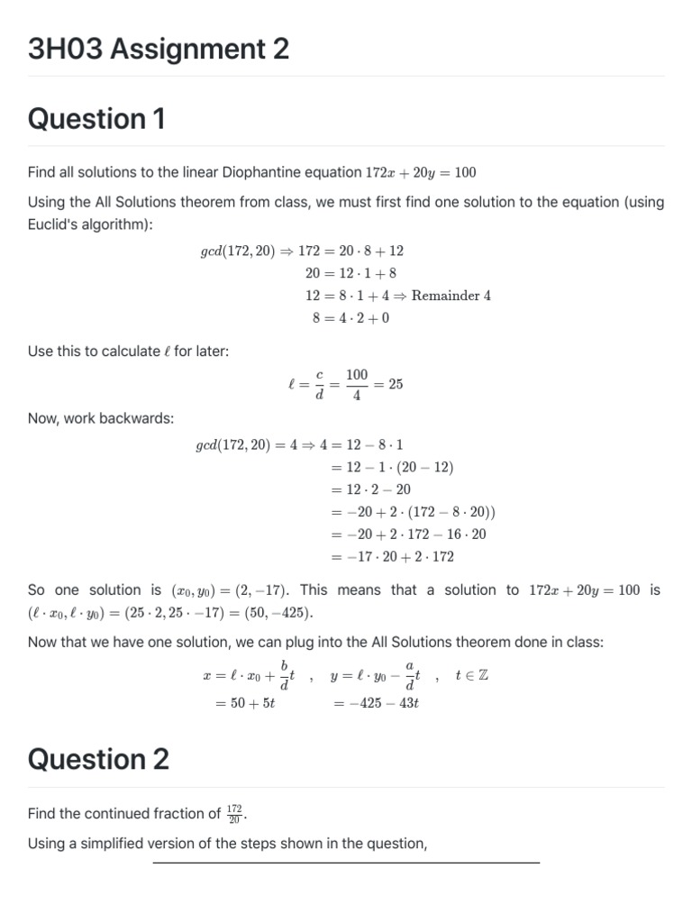 McMaster Math 3H03 Assignment 2 | PDF | Algorithms And Data Structures ...