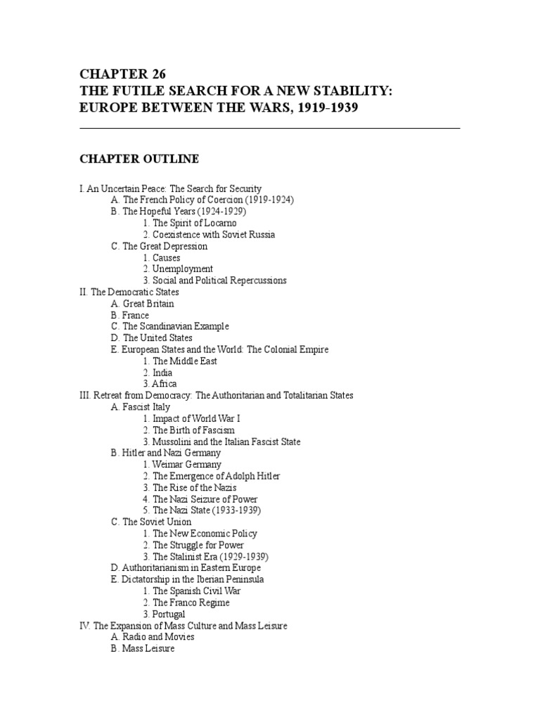 AP EURO - CHAPTER 26 OUTLINE and SUMMARY | PDF | Nazi Germany | Fascism