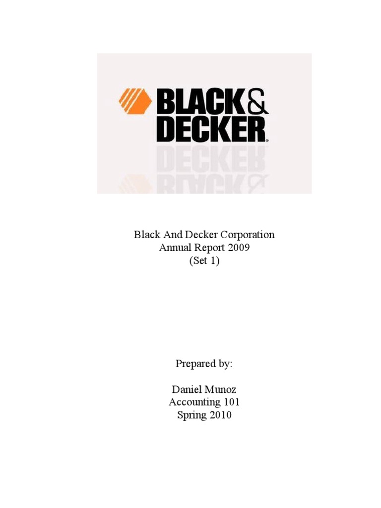 Black and Decker Corporation Annual Report (Set 1) | PDF | Equity ...