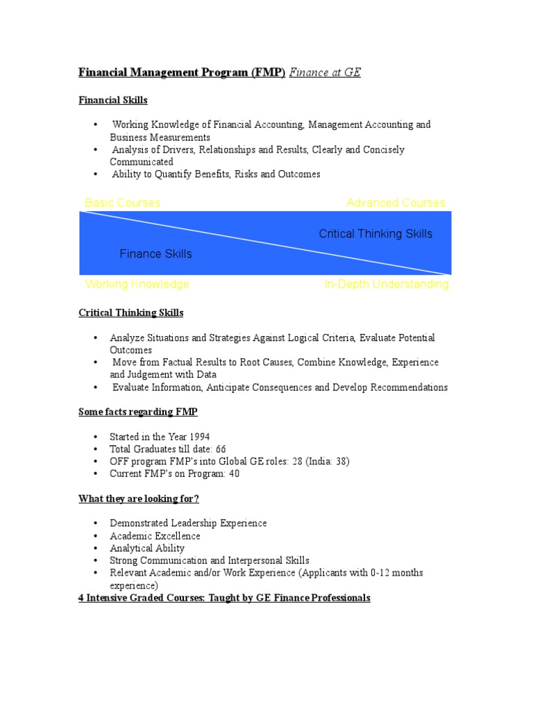 Ge FMP | Download Free PDF | Critical Thinking | Leadership