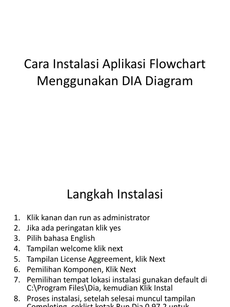 Cara Instalasi Aplikasi Flowchart Menggunakan DIA Diagram | PDF