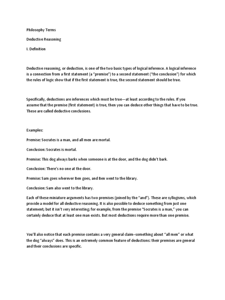 Deductive reasoning-WPS Office | PDF | Deductive Reasoning | Inductive ...