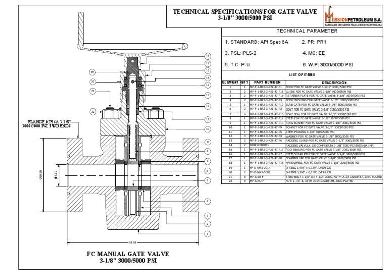 Bom Gate Valve | PDF | Valve | Fluid Dynamics