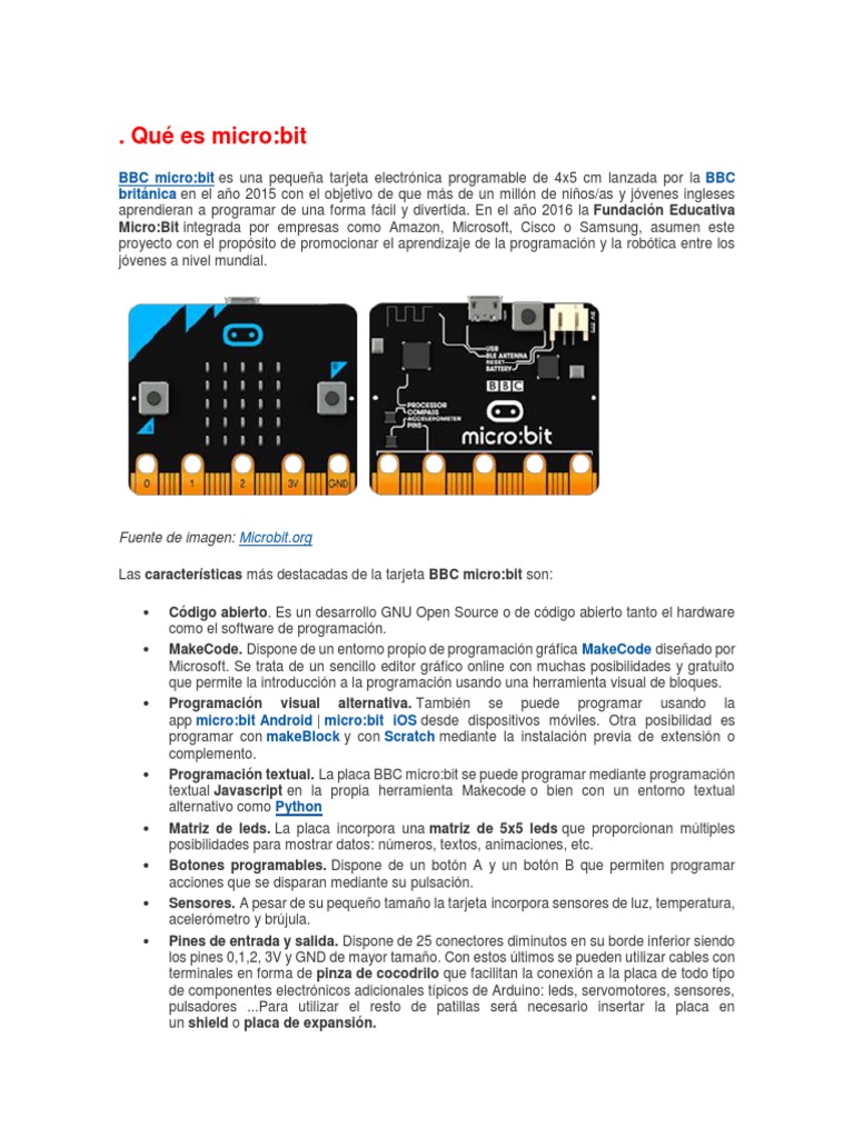 Unidad Didactica Microbit | PDF | USB | Radio