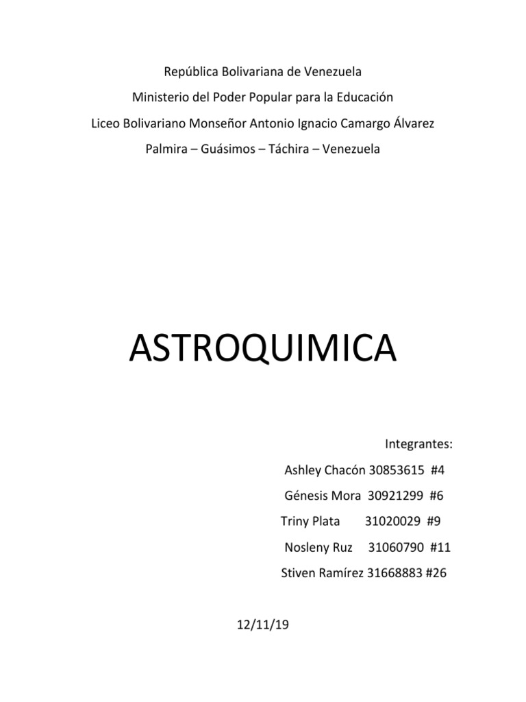 Astroquimica | PDF | Espectroscopia | Astronomía