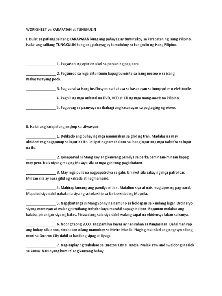 AP Grade 3 Karapatan at Tungkulin | PDF