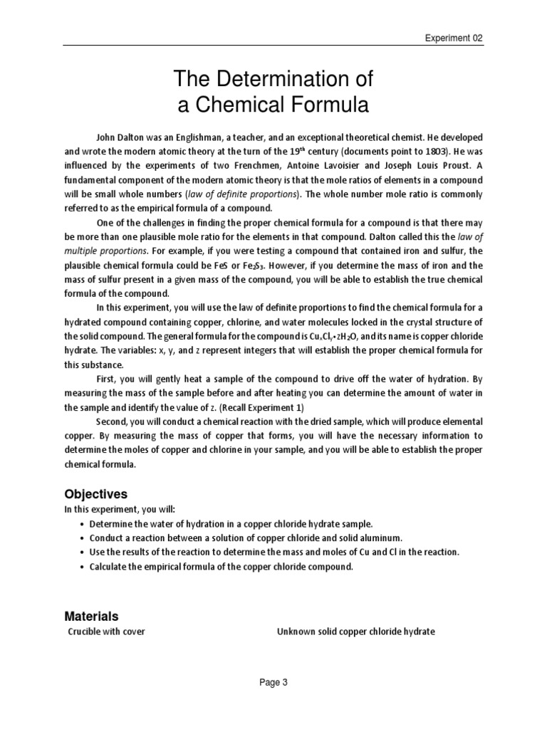 Determining Chemical Formula of Hydrate | PDF | Mole (Unit) | Chemical ...