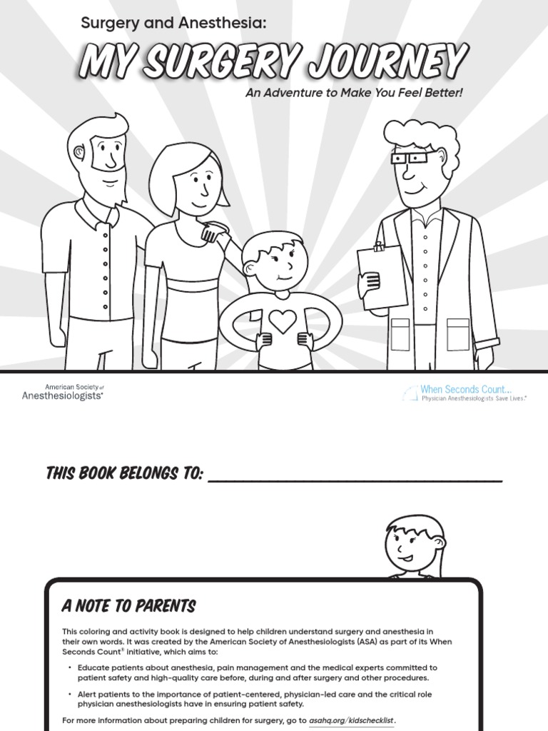 ASA Surgery Coloring Book Girl Version | PDF | Surgery | Anesthesia