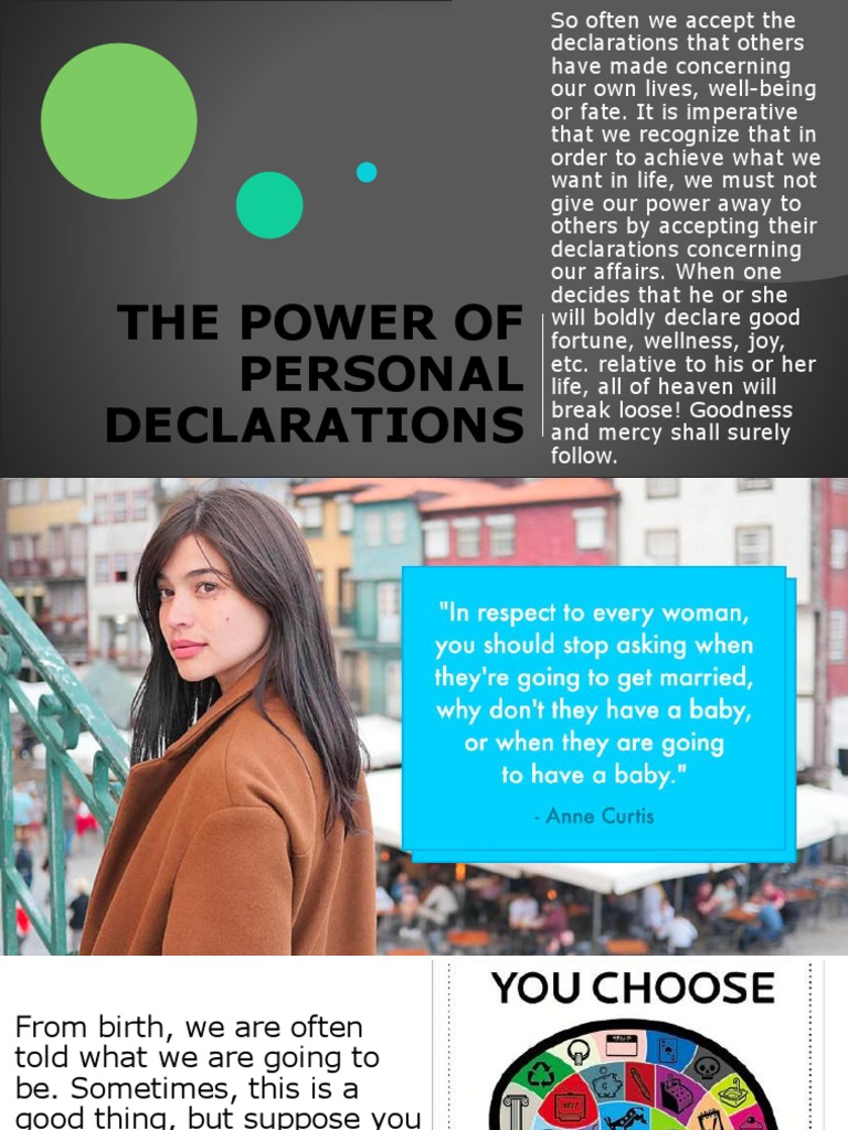 The Power of Personal Declarations | PDF | Psychological Concepts