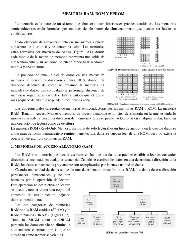 Memoria Ram, Rom y Eprom | PDF | Memoria de sólo lectura | Memoria ...