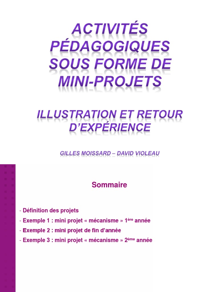 Presentation Mini Projet | PDF | Pédagogie | Logiciel