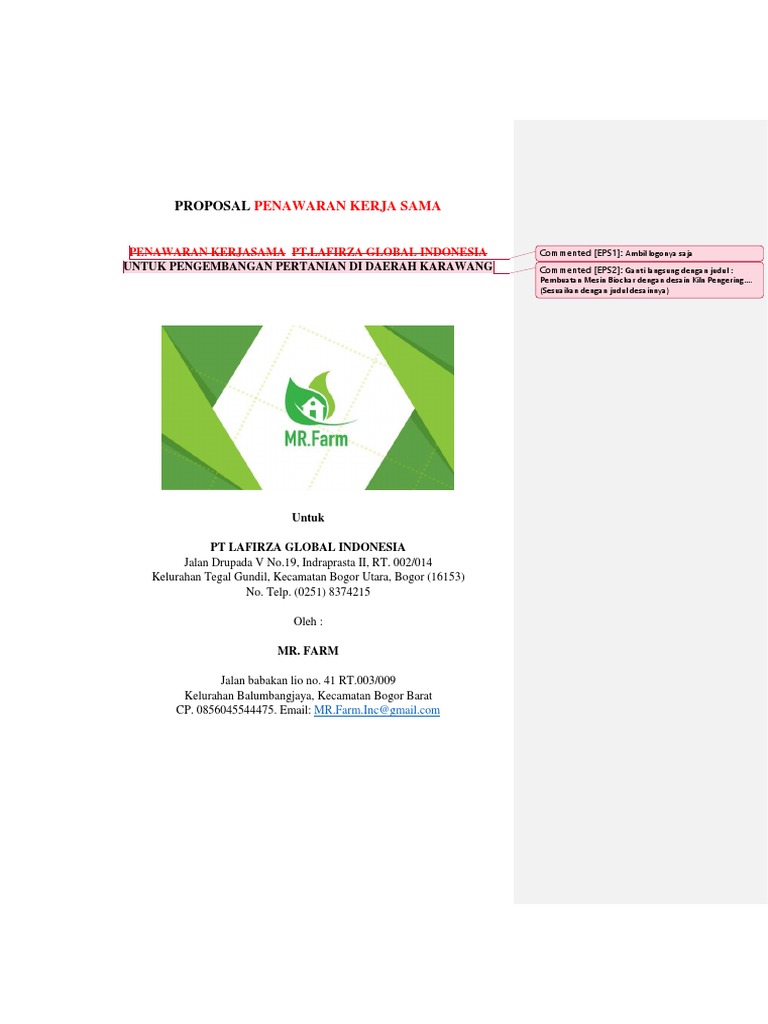 Proposal MR Farm Rev Eka | PDF