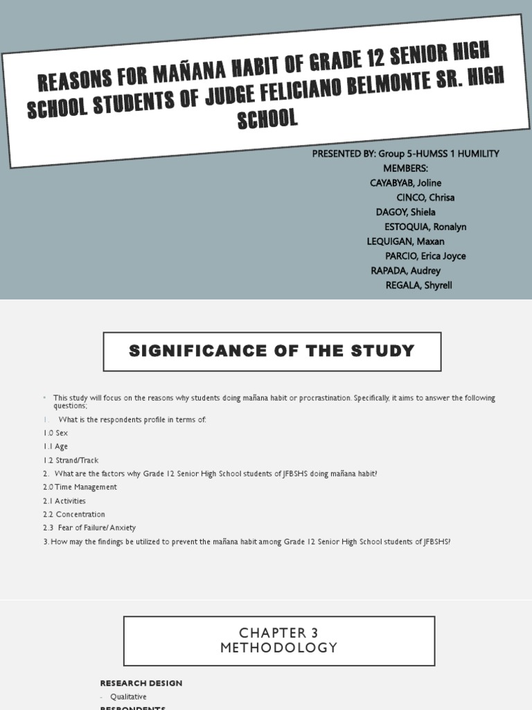 Reasons For Mañana Habit (Final Defense) | PDF | Procrastination ...