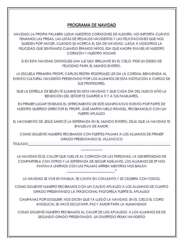 Programa de Navidad | PDF | Navidad | Fiesta religiosa o feriado