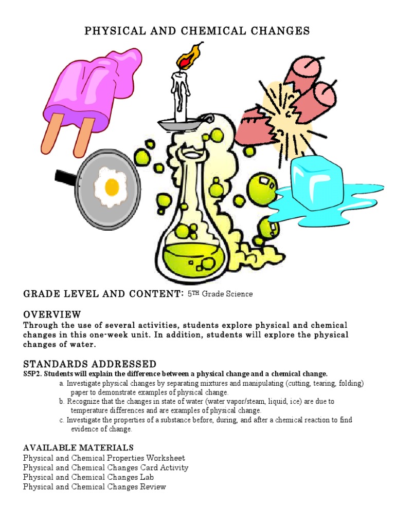 5th Grade Physical and Chemical Changes | PDF | Chemical Substances ...