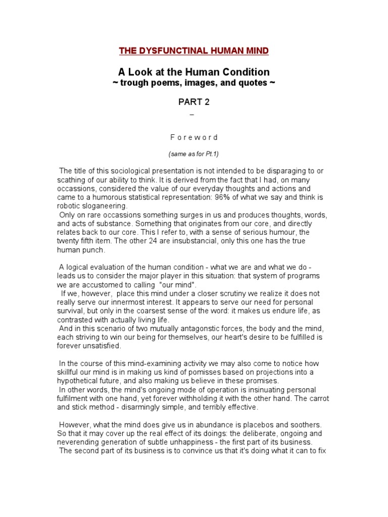 The Dysfunctional Human Mind - Part 2 | PDF | Nature
