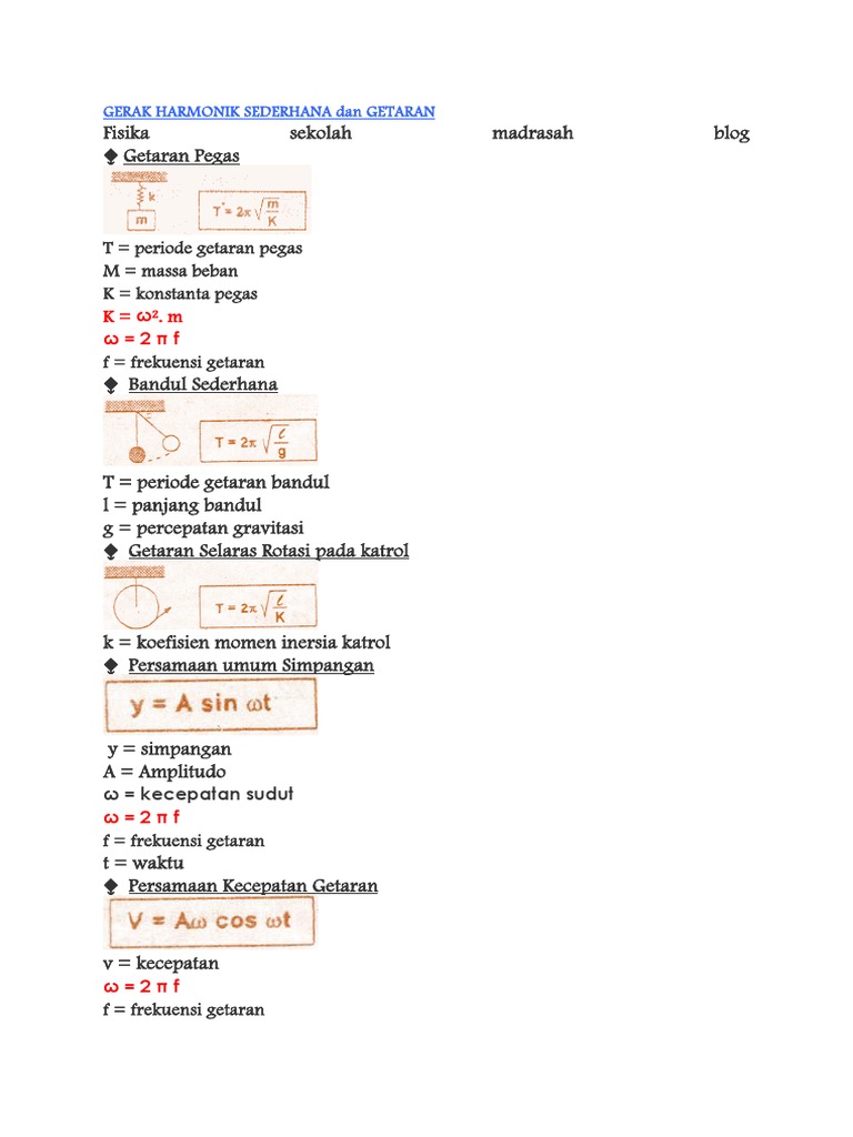 GERAK HARMONIK SEDERHANA Dan GETARAN | PDF