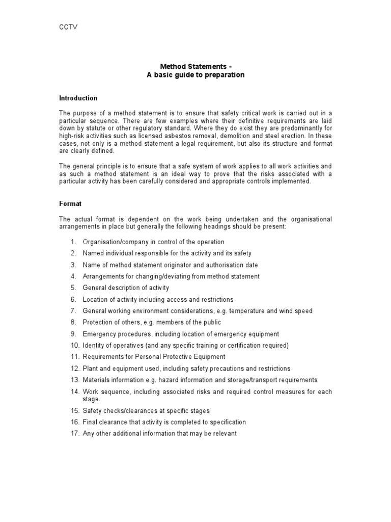 3. CCTV Method Statement GN 3 (V1) February 2009 | Closed Circuit ...