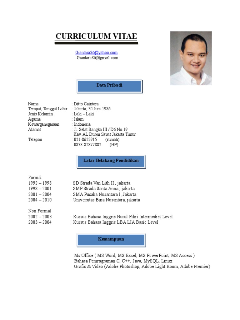 CV Ditto Giantara | PDF