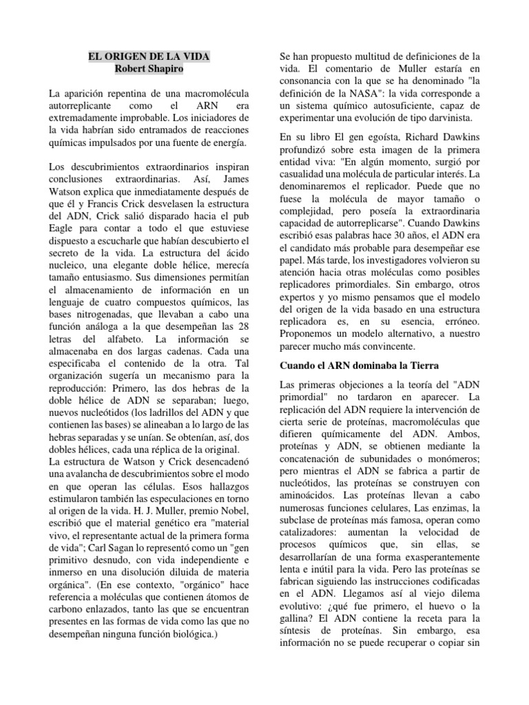 Biologia Articulo Sebas | PDF | Adn | Rna