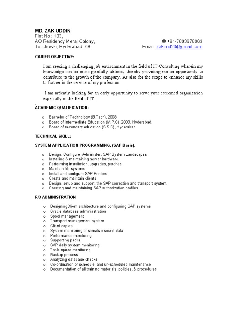 Zaki Resume | PDF | Computer Network | Databases